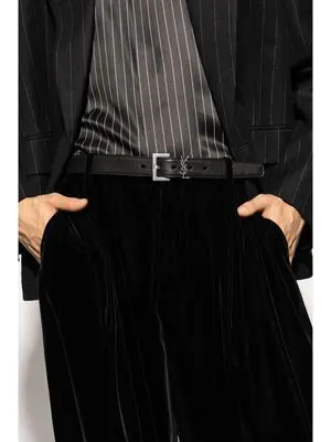 Saint Laurent Logo Plaque Belt - Black