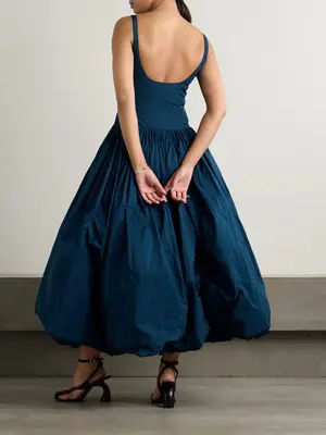 MOLLY GODDARD Lettice Gathered Taffeta Midi Dress