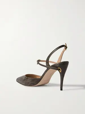 Jennifer Chamandi Vittorio 85 Elaphe Slingback Pumps - Brown