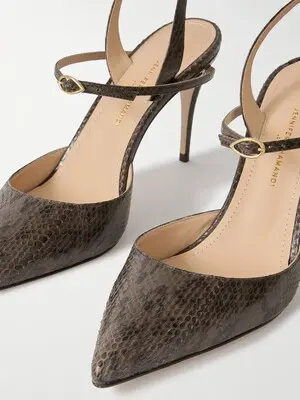Jennifer Chamandi Vittorio 85 Elaphe Slingback Pumps - Brown