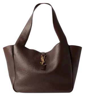 Saint Laurent SAINT LAURENT Le 5 À 7 Bea Textured-leather Tote Green