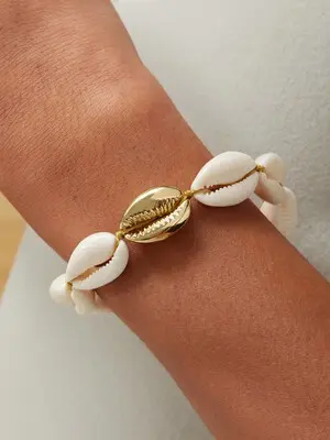 Tohum Design Large Gold-plated Shell Bracelet