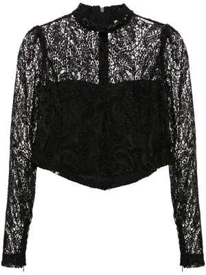 TWINSET Macramé Lace Cropped Blouse