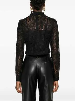 TWINSET Macramé Lace Cropped Blouse