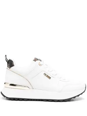 Guess Logo Appliqué Sneakers - White