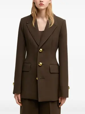 AMI Paris Fitted Buttoned Jacket - Brown