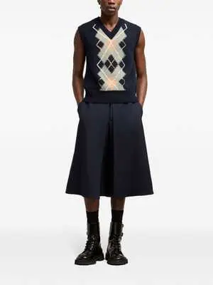 AMI Paris Wide-leg Panelled Shorts