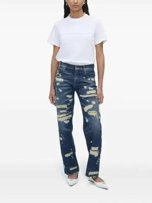 Marc Jacobs Distressed Straight-leg Jeans