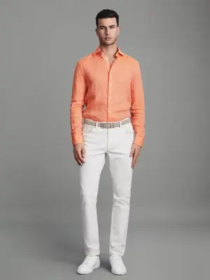 REISS Ruban Linen Button-through Shirt