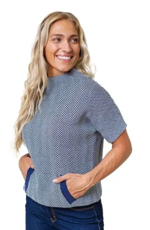 HOPE & HENRY Organic Cotton Mock Neck Sweater