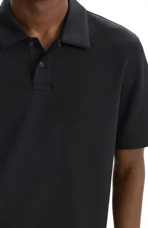 Theory Delroy Double Piqué Polo - Black