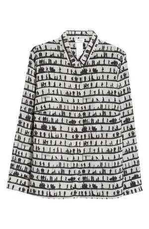 Akris People Print Silk Crêpe De Chine Shirt