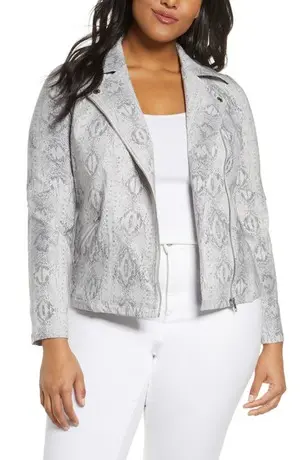 ADYSON PARKER Animal Print Moto Jacket