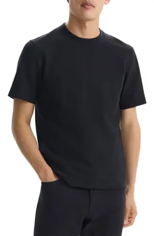 Theory Delroy Double Piqué Crewneck T-shirt - Black