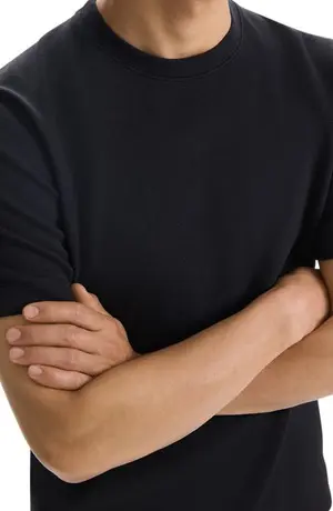 Theory Delroy Double Piqué Crewneck T-shirt - Black