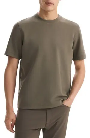 Theory Delroy Double Piqué Crewneck T-shirt Moss