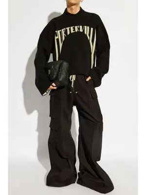 Rick Owens Oversized Wide-legged Trousers - Black
