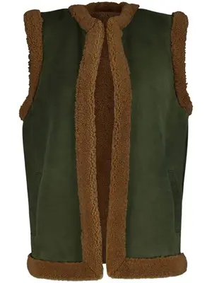 PAULA S Embroidered-patch Shearling Vest