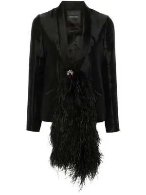 LOULOU Feather-sash Embellished Blazer