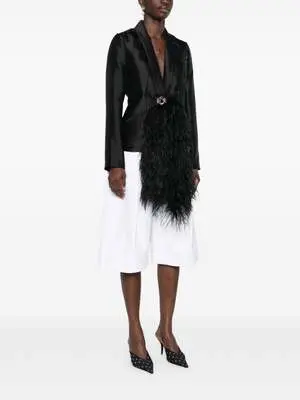 LOULOU Feather-sash Embellished Blazer