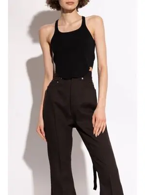 Rick Owens Asymmetric Cropped Top - Black