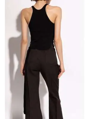 Rick Owens Asymmetric Cropped Top - Black
