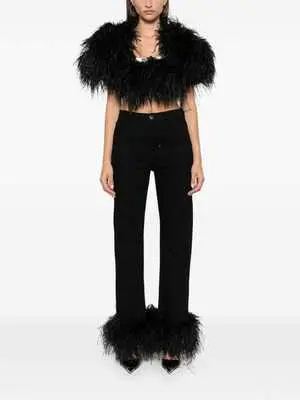 LOULOU Feather-trim Jeans