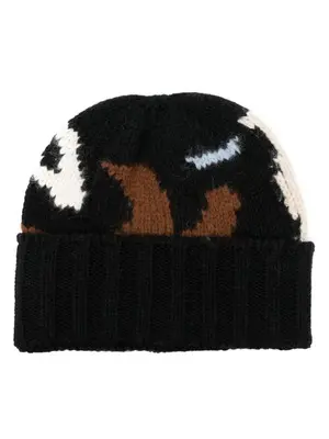 Ermanno Scervino Jacquard-pattern Beanie - Black