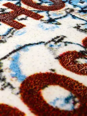 SELETTI Slogan-print Burnt Carpet