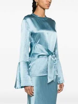 Nanushka Ilon Belted Blouse - Blue