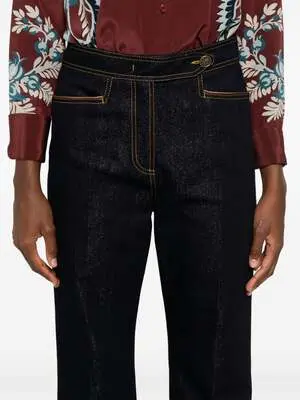 Etro Pegaso Button Cropped Jeans
