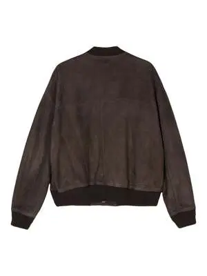 SALVATORE SANTORO Suede Band-collar Jacket