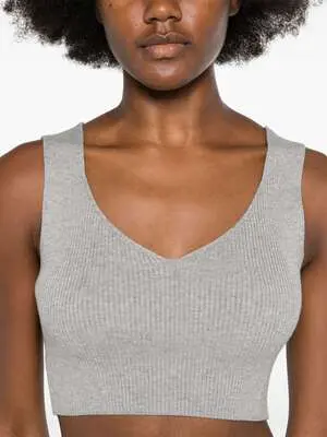 TWINSET Ribbed Knit Crop Top