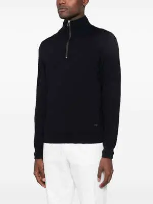Paul Smith Merino-wool Half-zip Sweater - Blue