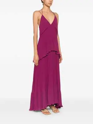 TWINSET Pleated Georgette Maxi Dress