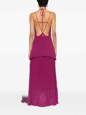 TWINSET Pleated Georgette Maxi Dress