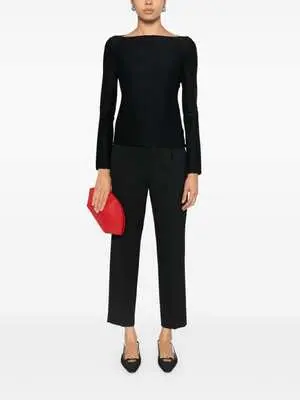 Emporio Armani Striped Boat Neck Long Sleeve Top