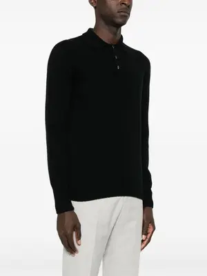DRUMOHR Virgin Wool Polo Shirt - Black