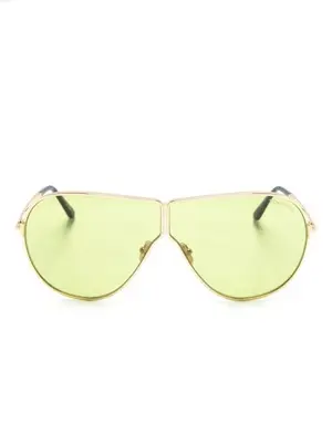TOM FORD Keating Shield-frame Sunglasses - Gold