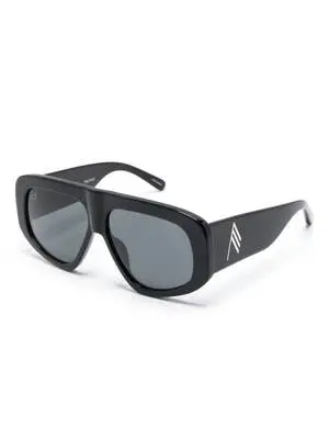 Attico X Linda Farrow Geometric-frame Sunglasses - Black
