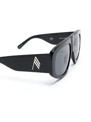 Attico X Linda Farrow Geometric-frame Sunglasses - Black