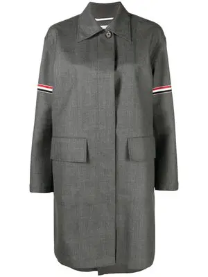 Thom Browne Rwb-stripe Twill Coat