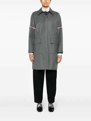 Thom Browne Rwb-stripe Twill Coat