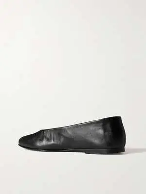 Tove Darcy Leather Ballerina Flats - Black