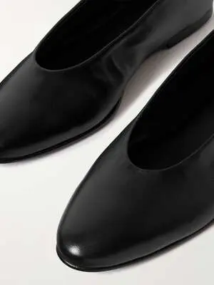 Tove Darcy Leather Ballerina Flats - Black