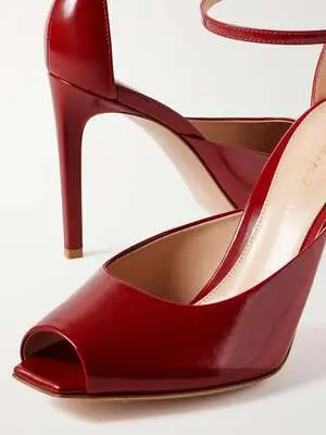 GIANVITO ROSSI Nuit 95 Glossed-leather Pumps - Claret
