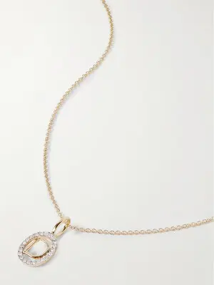STONE AND STRAND Initial Diamond Necklace
