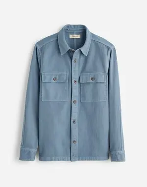 Madewell Garment-Dyed Straight-Hem Work Shirt Stonewash Blue