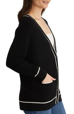 525 Emma Tipped Cotton Cardigan