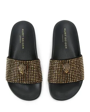 Kurt Geiger Meena Eagle Slide Sandals - Open Yellow
